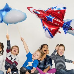 40"Airplane Balloons - Fighter Jet Shaped Foil Mylar Balloons for Baby Shower Kids' Boys Birthday Party Supplies Decorations