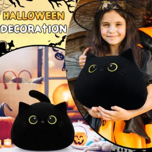 19'' Black Cat Plush- Giant Black Cat Stuffed Animal, Large Black Cat Plushie Kawaii Plushies with Star Eyes Cat Plush Pillow, Halloween Black Cat Decor Plush Toys Halloween Plush Gift for Kids