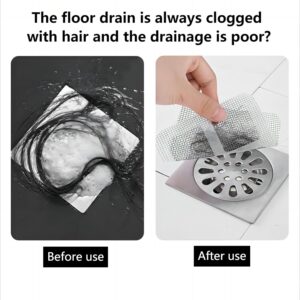 50 Pack,4" X 4" Disposable Shower Drain Cover Hair Catcher, Square Shower Drain Mesh Sticker,Disposable Floor Drain Sticker Suitable for Bathroom/Laundry/Bathtub/Kitchen/Sink/(50 PCS)