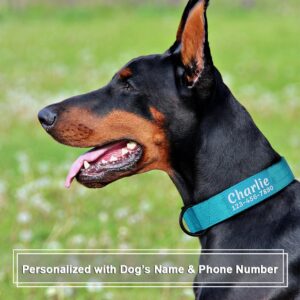 Personalized Tactical Dog Collar with Name and Phone Number, Heavy Duty Nylon Military Dog Collar with Strong Metal Buckle for Medium and Large Dogs