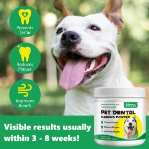 Generic Plaque Removal Natural Dental Powder, Dog Breath Freshener Powder with Probiotics for Tartar & Bad Breath, Teeth Cleaning Made Easy-Formulated for Small, Medium, Large Dogs, green