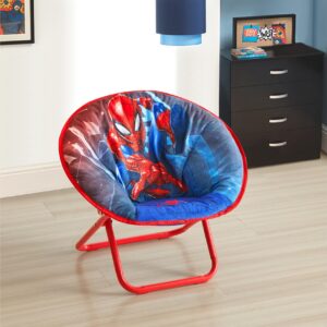 Idea Nuova Marvel Spiderman 19” Frame Folding Toddler Saucer™ Chair with Cushion, Ages 3+