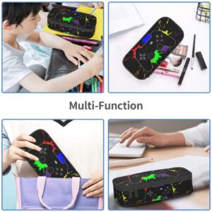 Game Joystick Splash Cool Gamer Pencil Case Big Capacity Storage Pencil Pouch Stationery Bags With Zipper Portable Pen Holder Box Organizer For Boys Kids Student College School Office Supplies