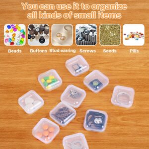 24 Packs Small Plastic Containers with Lids,Bead Storage,Bead Storage Containers,Small Plastic Containers,Sample Containers,Sticker Storage,Mini Storage Containers,Bead Box(1.37*1.37*0.7 In)