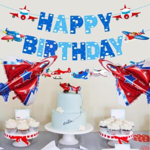 40"Airplane Balloons - Fighter Jet Shaped Foil Mylar Balloons for Baby Shower Kids' Boys Birthday Party Supplies Decorations