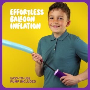 Balloon Animal Twisting Kit With Pump for Kids - Boy & Girl Birthday Gifts for Girls and Boys - Arts and Crafts for Kids Ages 8-12 - 6 7 8 9 10 11 12 Year Old Girl Birthday Gift - Animal Balloons