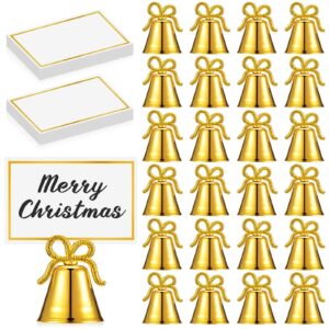 watersay 12 pcs christmas card holders jingle bell gold table number holders metal picture holders for tables card holder wedding table number holder for photos signs memo notes restaurants birthday