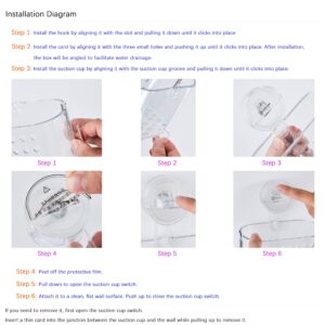 Generic Drill-Free Removable Heavy-Duty Waterproof Shower Organizer for Inside Shower, Bathroom, Kitchen, Transparent, RY-04