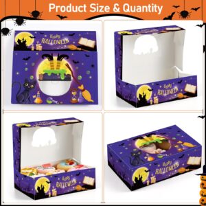 Pasimy 36 Pcs Halloween Cookie Boxes with Window 8.7 x 5.5 x 2.8 Inch Halloween Treat Boxes Bulk Trick or Treat Cupcake Candy Dessert Containers for Halloween Bakery Pastry Packaging Supplies