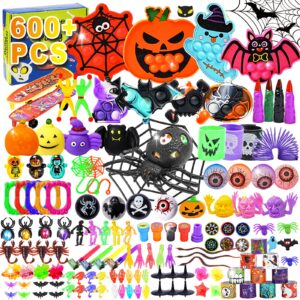 sdatoy 600 pcs halloween party favors for kids, fidget toys bulk, prizes for kids, halloween toys treats gifts, carnival treasure classroom prizes box, goodie bag stuffers, party toy supplies