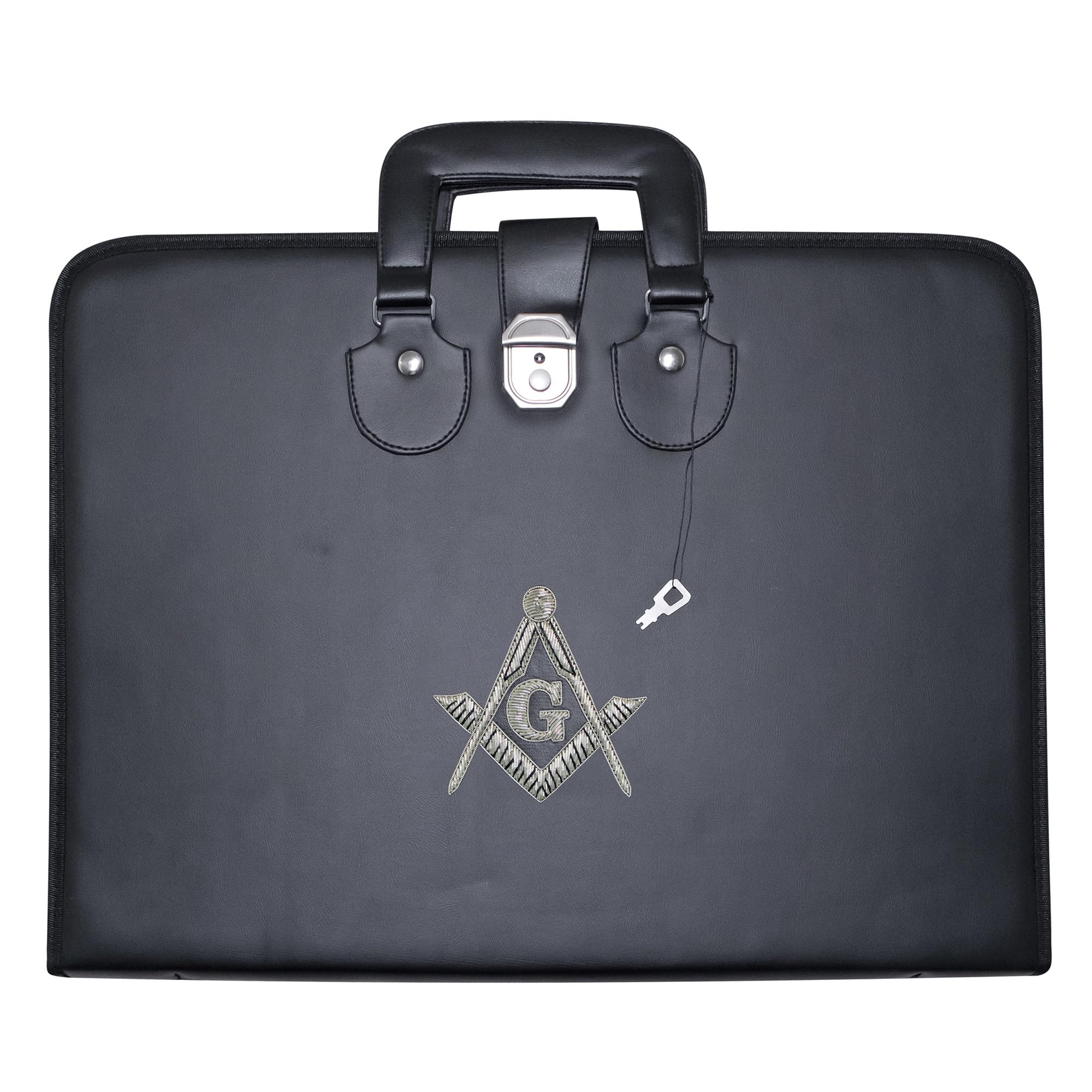 Masonic Master Mason Apron and Collar Case Leather – Hand Embroidered, MM Provincial Size | Freemason Carrying Bags