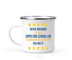 gift design idea clinical laboratory technician gift for medical professionals 12 oz white stainless steel camping mug