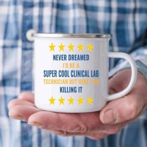 Gift Design Idea Clinical Laboratory Technician Gift for Medical Professionals 12 Oz White Stainless Steel Camping Mug