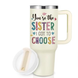 rimasol sister tumbler sister gifts for women you are the sister i got to choose 40oz tumbler with handle christmas birthday gift for soul sister friendship gifts for woman sisters gifts from sister