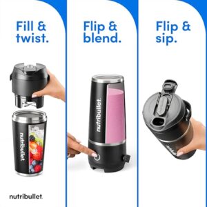 nutribullet Flip Portable Blender with Insulated Cup, Black, NBPB50350AK