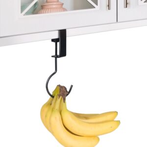 adjustable banana holder for cabinet, no drilling no gluing metal hanger for home and kitchen (1pack)