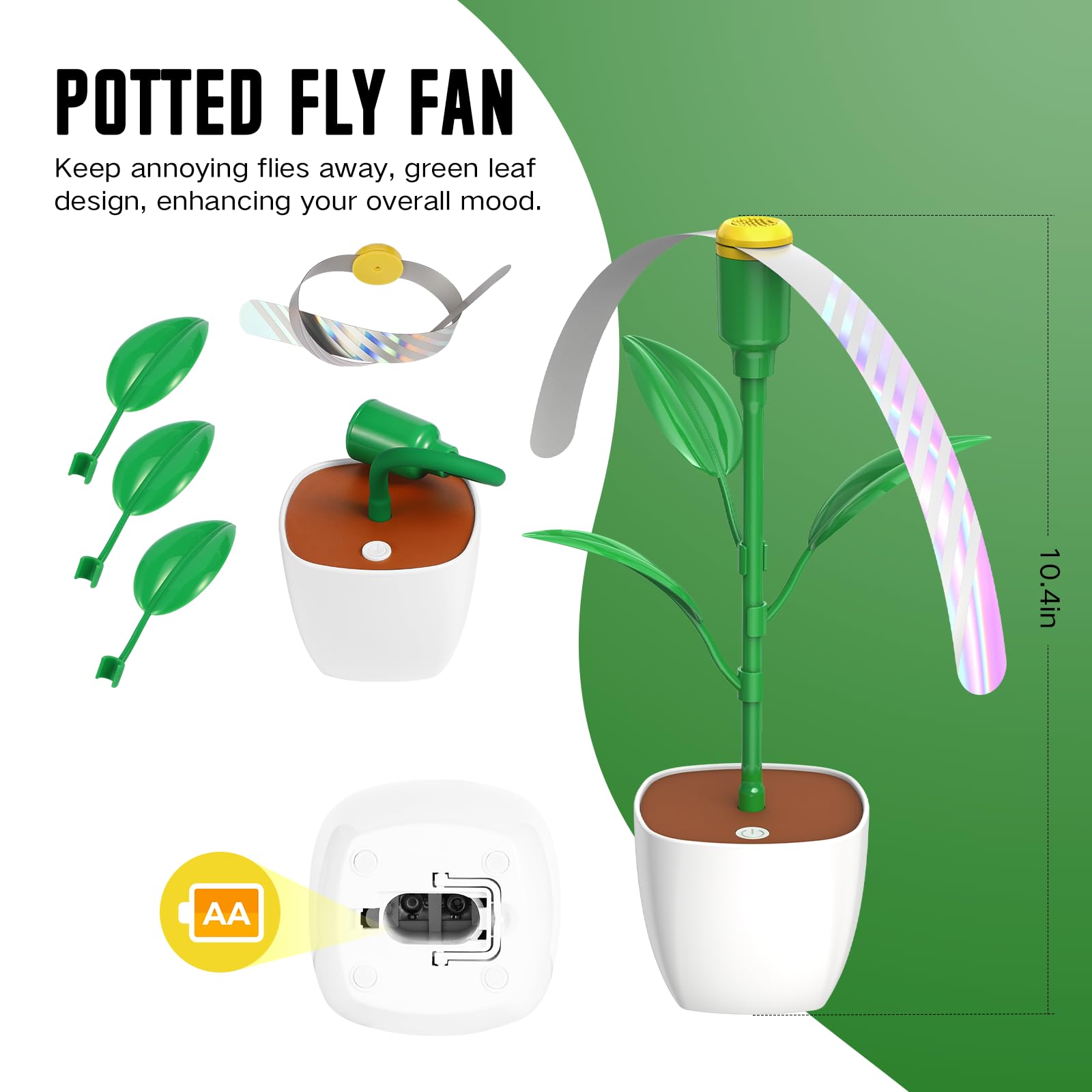 Fly Fans for Tables, Fly Repellent Fan for Outdoor & Indoor Food Fans to Keep Flies Away Battery Powered, Portable Fly Deterrent with Soft Blades for Restaurant, BBQ, Picnic (4 Pack)