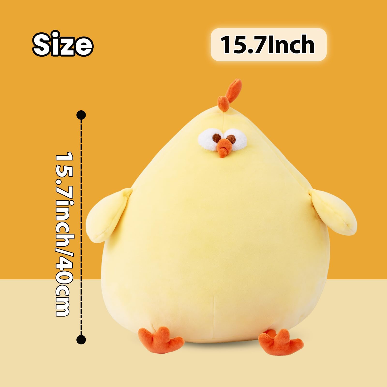 MINISO 12.2" Dundun Series Chubby Chicken Plush Toy Stuffed Animals Soft and Adorable Throw Pillow Doll Toy for Boys Girls