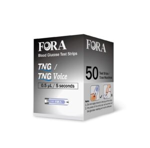 fora tn'g voice blood glucose strips (50 count/vial, not compatible with fora 6 connect/test n'go advance voice meter) (1)