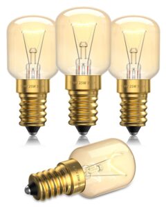 tobebright 25 watt oven light bulbs replacement 120v - e14 t25 appliance small screw light bulb warm white,heat resistant bulb 300℃,clear glass,dimmable for microwave,refrigerator,oven,salt lamp