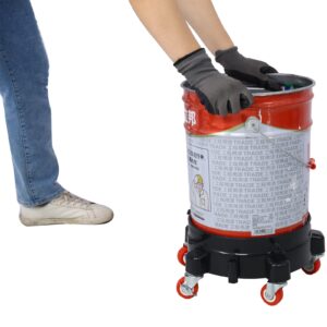 5 Gallon Bucket Dolly with 5 Smooth-Rolling Swivel Casters, 250 lbs, No Tip or Spilling for 5 Gallon Bucket and Flowerpot, 11.2" Inside Diameter