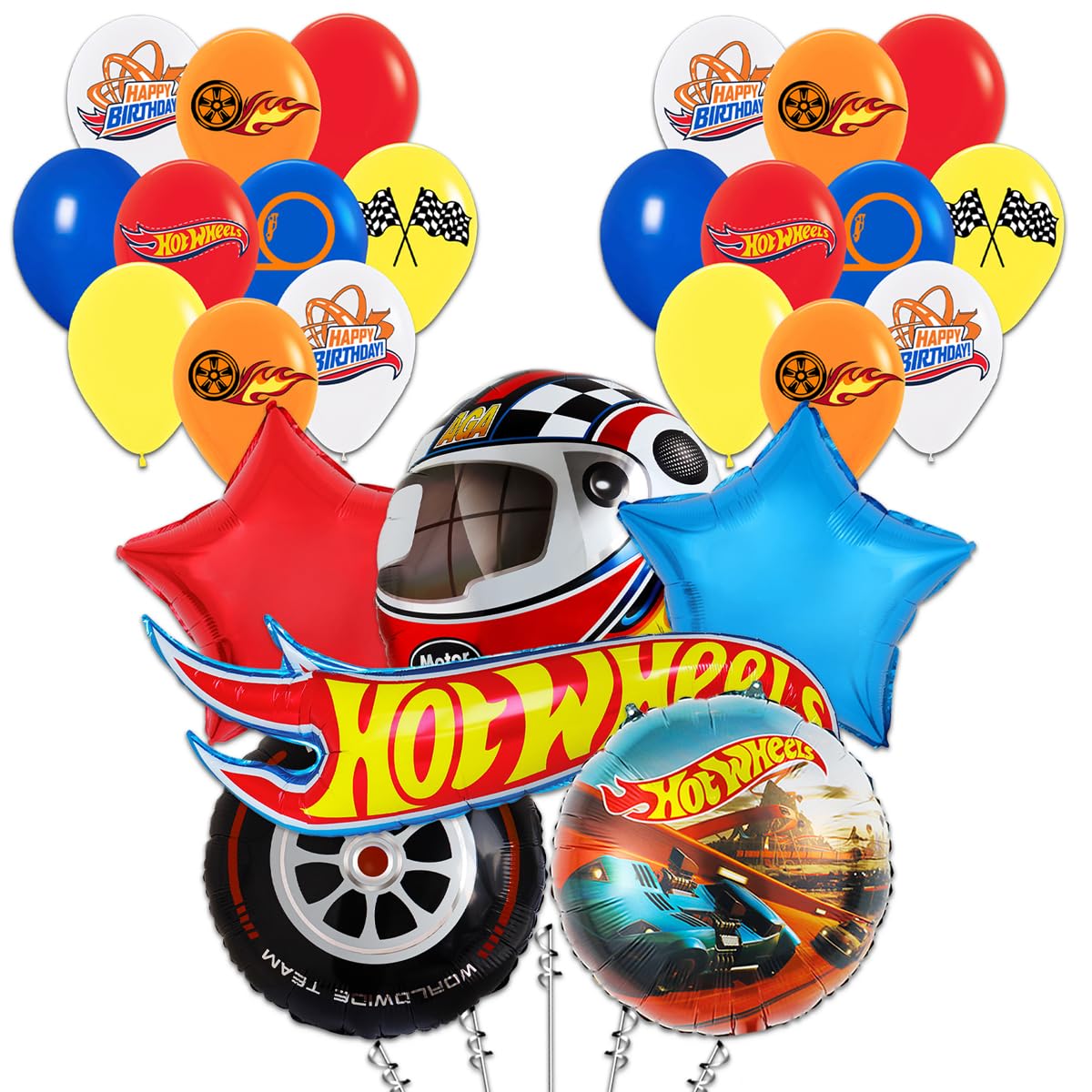 Hot CAR Balloons, Hot Party Supplies, Hot Birthday Decorations, Cars Racer Balloons for Boys and Girls