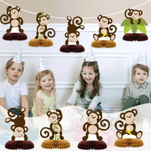 Monkey Honeycomb Table Centerpieces Jungle Party Decorations,Kids Jungle Safari Animal Themed Birthday Baby shower Party Supplies,Monkey Table Toppers Centerpieces Decor