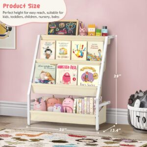 Kids Bookshelf with Chalkboard,Book Shelf for Kids Rooms,Nursery Book Shelves for Toddler Baby,Montessori Bookshelf and Toy Storage,Book Storage Organizer,Book Display Rack for Playroom Classroom