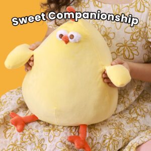 MINISO 12.2" Dundun Series Chubby Chicken Plush Toy Stuffed Animals Soft and Adorable Throw Pillow Doll Toy for Boys Girls