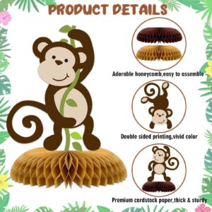 Monkey Honeycomb Table Centerpieces Jungle Party Decorations,Kids Jungle Safari Animal Themed Birthday Baby shower Party Supplies,Monkey Table Toppers Centerpieces Decor