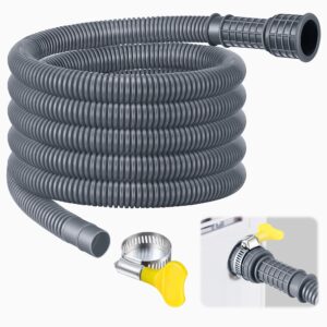 saillong patent pending dehumidifier drain hose, flexible universal drain hose with cuttable rubber adapter and connect clamp, hose replacement for dehumidifiers, air conditioners(13 feet)