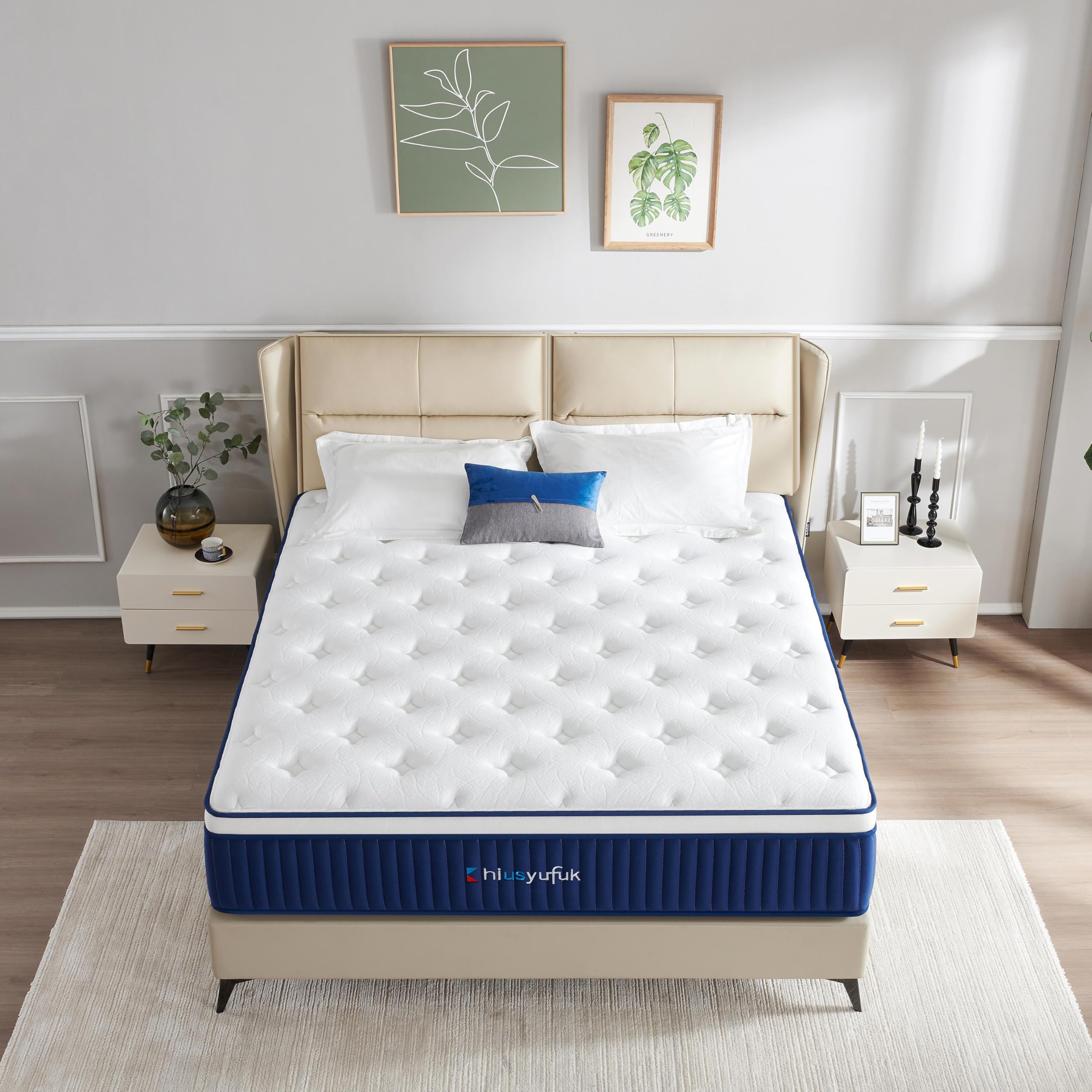 Chiusyufuk Full Mattress,12 Inch Full Size Mattress in a Box,Single Bed Mattress with Memory Foam and Pocket Spring,Ergonomic Design & Pressure Relief,Medium Firm Mattress,54"*75"*12"