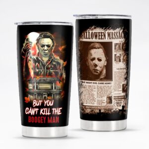 keraoo halloween tumbler 20oz, horror tumbler, gift for men women, halloween mug, halloween cup, halloween decoration (the boogey man)