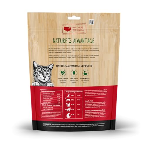 Nature's Advantage Freeze-Dried Raw Red Meat Dinner Cat Food Mini Nibs, 12 oz | Grain Free, High Protein Nutrition