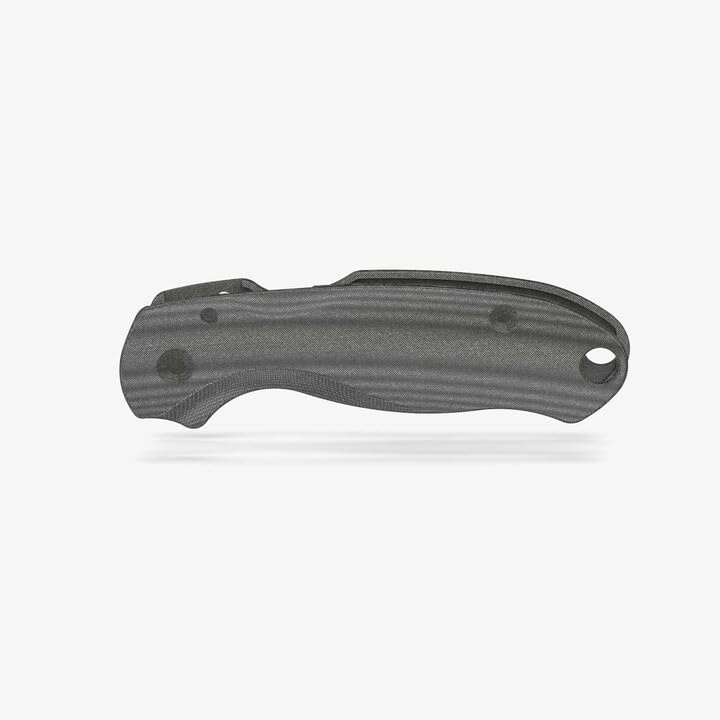 Flytanium Micarta Lotus Scales Compatible with Spyderco Para 3 EDC Folding Pocket Knife (Black Linen)