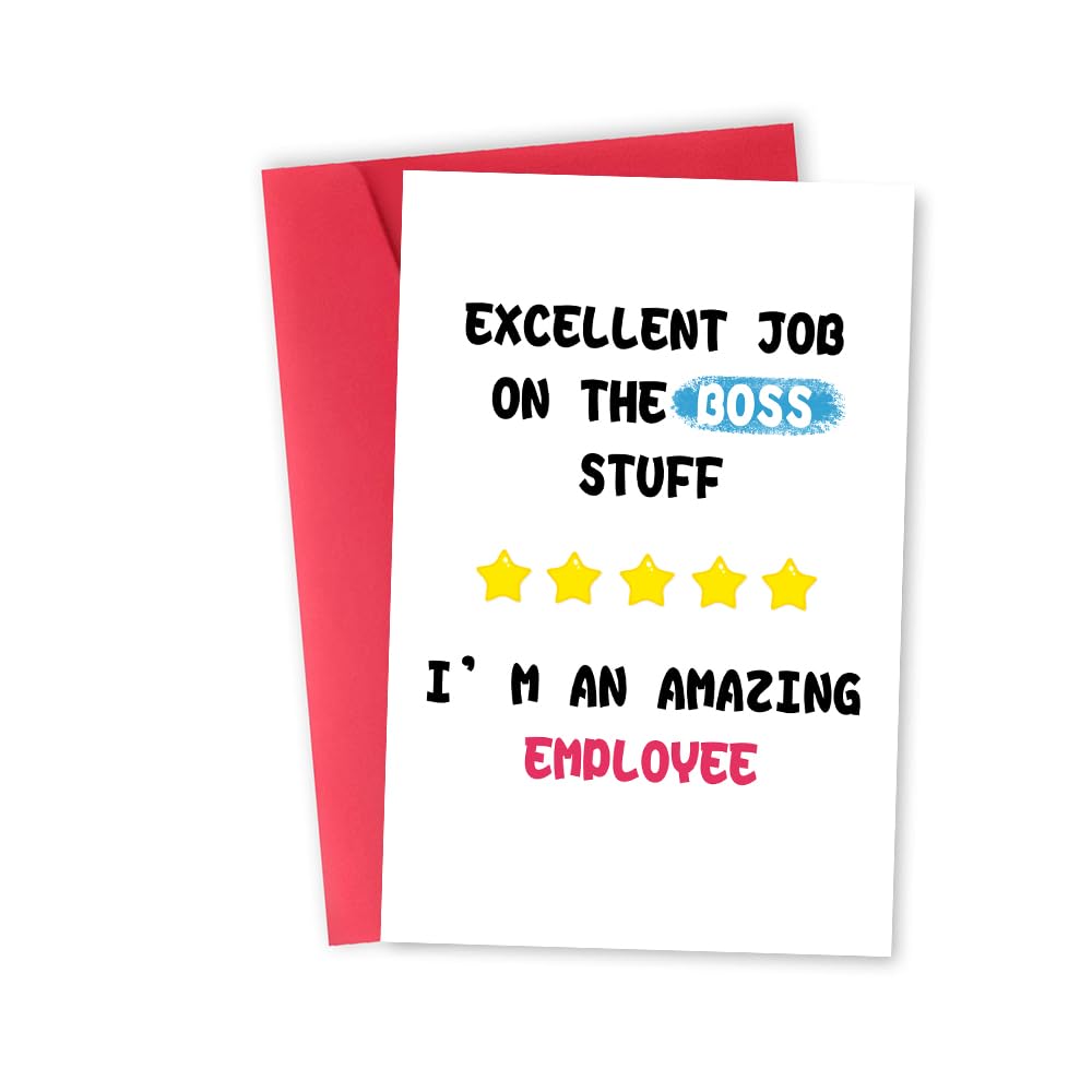 xiangqiankan Funny Boss Day Cards Gifts for Boss Women Men, Happy Boss’s Day Card Gifts for Him Her, Boss Appreciation Card for Leader Mentor, Funny Thank You Boss Cards