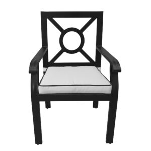 TK Classics kathy ireland Homes and Gardens Madison Ave. Set of 2 Aluminum Outdoor Dining Armchairs with Cushions, Snow