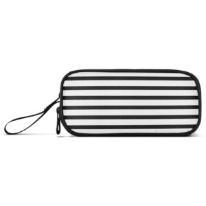 j joysay white black striped pencil case pouch big capacity pencil bags with zipper portable pencil box large art bags for adults kids teens