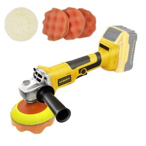 cordless buffer polisher compatible with dewalt 20v max battery, 5000-10000rpm variable speed brushless motor car buffer, rotary polisher for boat and wood, car polishing and waxing (tool only)