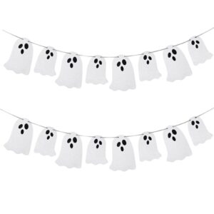 ngdhkd 3 pack halloween hanging ghost banner decoration halloween party ghost banner glitter ghost garland decoration for haunted houses indoor outdoor room decoration