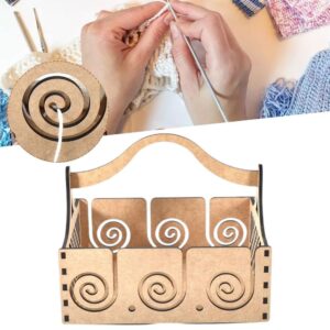 Yarn Holder for Knitting and Crocheting,Wooden Yarn Holder Dispenser,Yarn Ball Holder Stand Spinner,Knitting Embroidery Accessory Prevent Yarn Tangling for Gift Yarn Holder/Yarn Tool Spool (Wood)