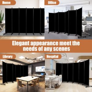 Room Divider Portable 132'' Partition Room Dividers and Folding Privacy Screens 6 Panel Wall Divider for Room Separation, Freestanding Fabric Room Divider Panel with Wheels for Home Office Hospital