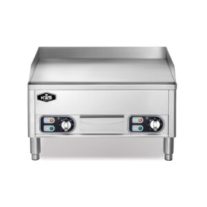 kws cg-24 commercial electric griddle, 120v, 3500w, 23.5 x 14 in cooking area, dual burners, 122-572°f temp range