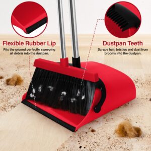 MOPPLEX Broom and Dustpan Set Combo, Kitchen Broom and Dustpan for Easy Sweeping, Premium Broom and Dustpan Set for Home Cleaning, Perfect Dust Pan and Broom Set for Home, Kitchen, and Office