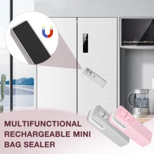 Mini Bag Sealer, 2024 Upgrade USB rechargeable Bag Sealer 2 in 1 Bag Sealer and Cutter Magnetic USB Rechargeable Mini Sealing Machine Heat Seal Tool for Plastic Bags,Snack Bags((Gray)