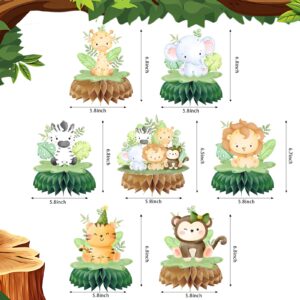 Jamonxi Jungle Theme Baby Shower Decorations Gender Neutra For Boy Girl, Green Honeycomb Centerpiece Table Decorations Safari Kids Birthday Party Supplies For Classroom Bedroom