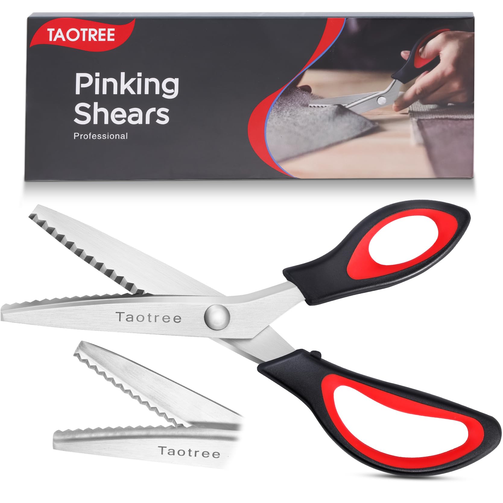 Pinking Shears for Fabric Cutting, Taotree Zig Zag Craft Scissors Decorative Edge, Fabric Scissors, Sewing Scissors, Scrapbook Supplies, Crafting Scrapbooking Scissors, Arts Crafts, Sewing Supplies