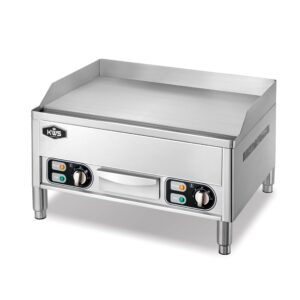 KWS CG-24 Commercial Electric Griddle, 120V, 3500W, 23.5 x 14 in Cooking Area, Dual Burners, 122-572°F Temp Range