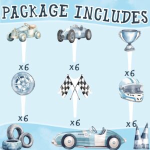 36 Pcs Race Car Cupcake Toppers - Racing Car Party Decorations and Race Car Party Cupcake Toppers - Perfect for Race Car Birthday Cupcake Toppers, Racing Car Baby Shower and Race Car Cake Decor