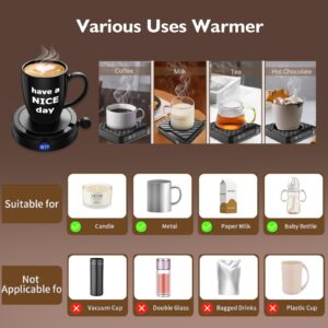 Coffee Mug Warmer & Mug Set, 60W Coffee Cup Warmer for Desk Home Office Use with 4-Temperature Settings, Auto On/Off Gravity-Induction, 14Oz Mug, Great Coffee Gift on Christmas/Birthday, 2024 Upgrade